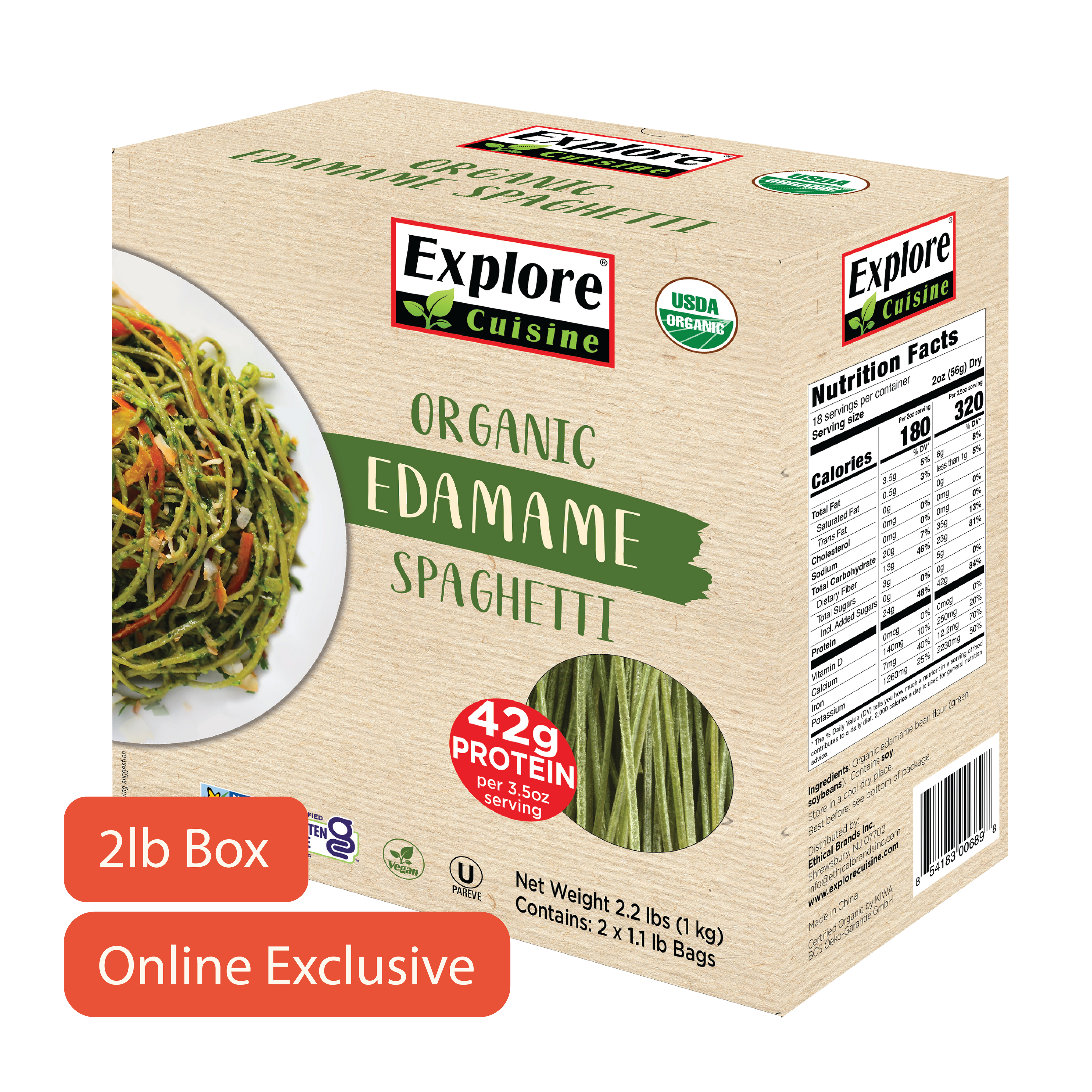 Edamame Spaghetti – High Protein Pasta (42g) | Explore Cuisine ...